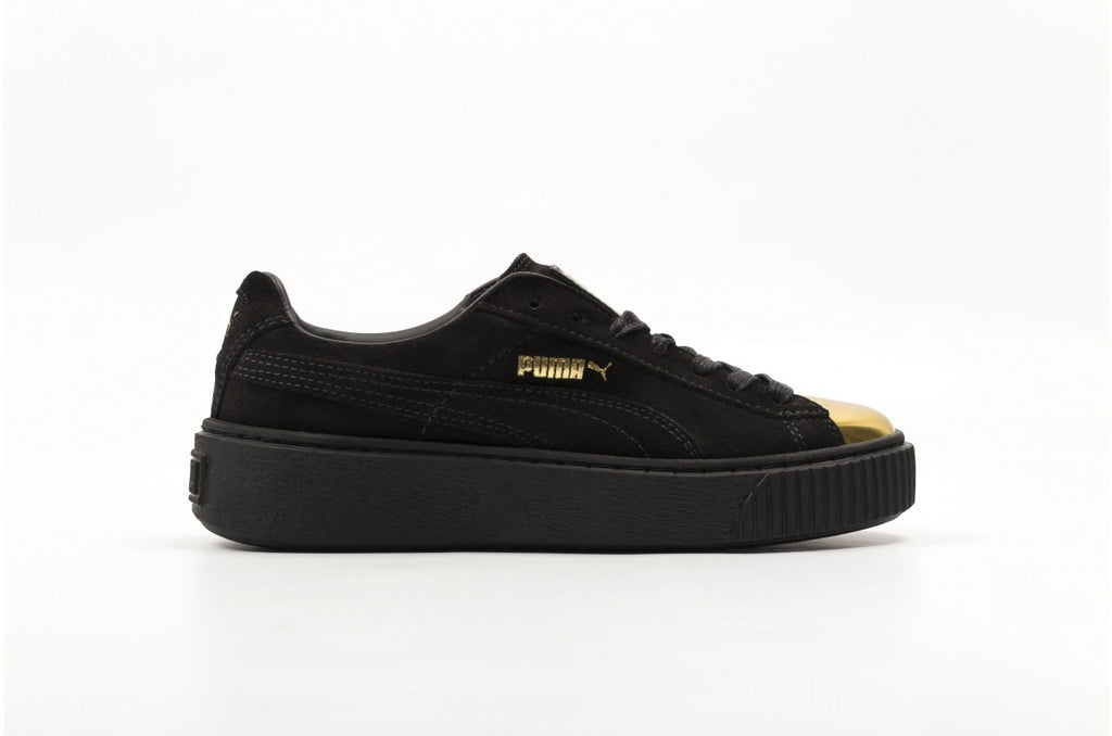 Puma Suede Platform Metallic Gold Black Women's – Pimp Kicks