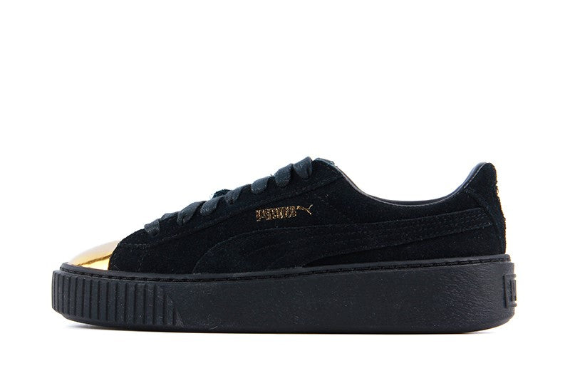 Puma Suede Platform Metallic Gold Black Women's – Pimp Kicks